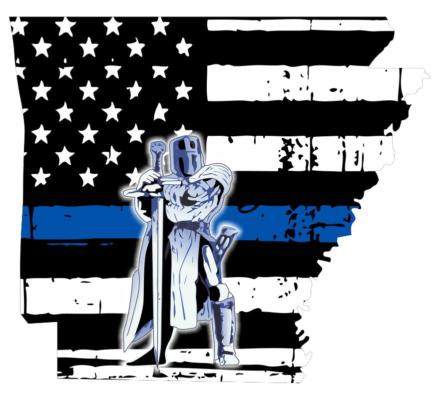 Arkansas Blue Thin Line Standing Knight Decal – Powercall Sirens LLC