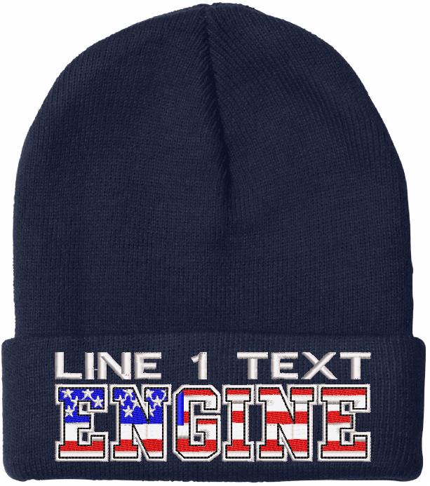 Custom Firefigher Winter Hat - USA ENGINE Style Embroidered Winter Hat ...