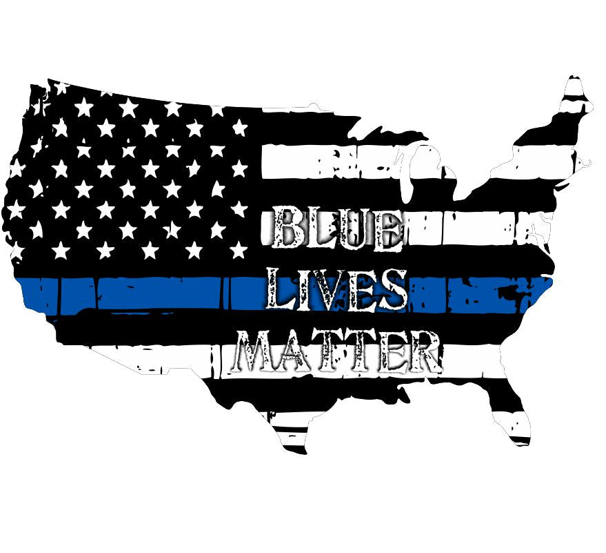 Thin Blue Line United States Blue Lives Matter Decal – Powercall Sirens LLC
