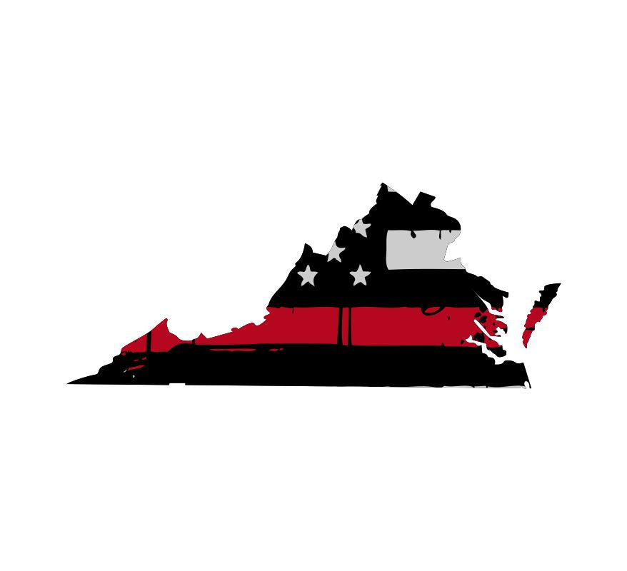 Virginia Tattered Flag Red Line Decal – Powercall Sirens LLC