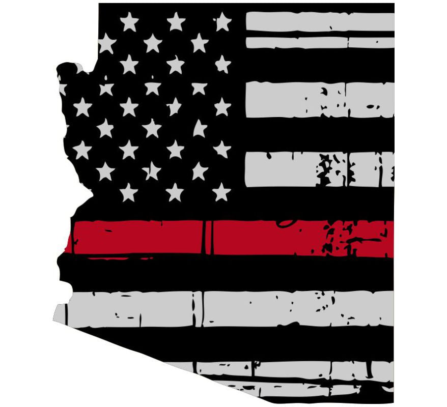 Arizona Tattered Flag Red Line Decal – Powercall Sirens LLC