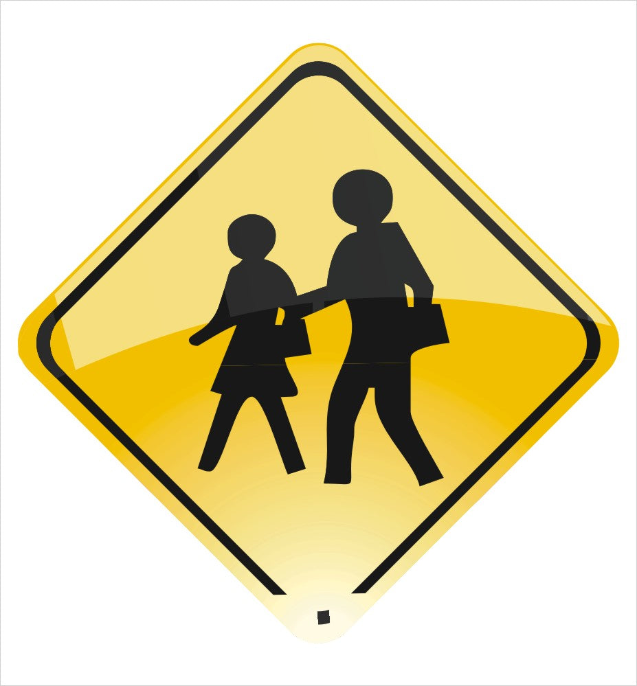 School Crosswalk Ahead Sign