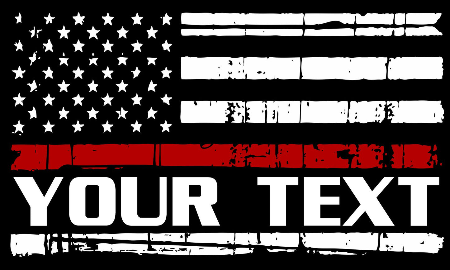 Custom Distressed Flag with Wording Decal – Powercall Sirens LLC
