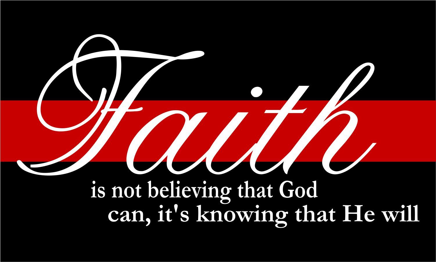 Thin Red Line Faith in God Reflective Decal – Powercall Sirens LLC