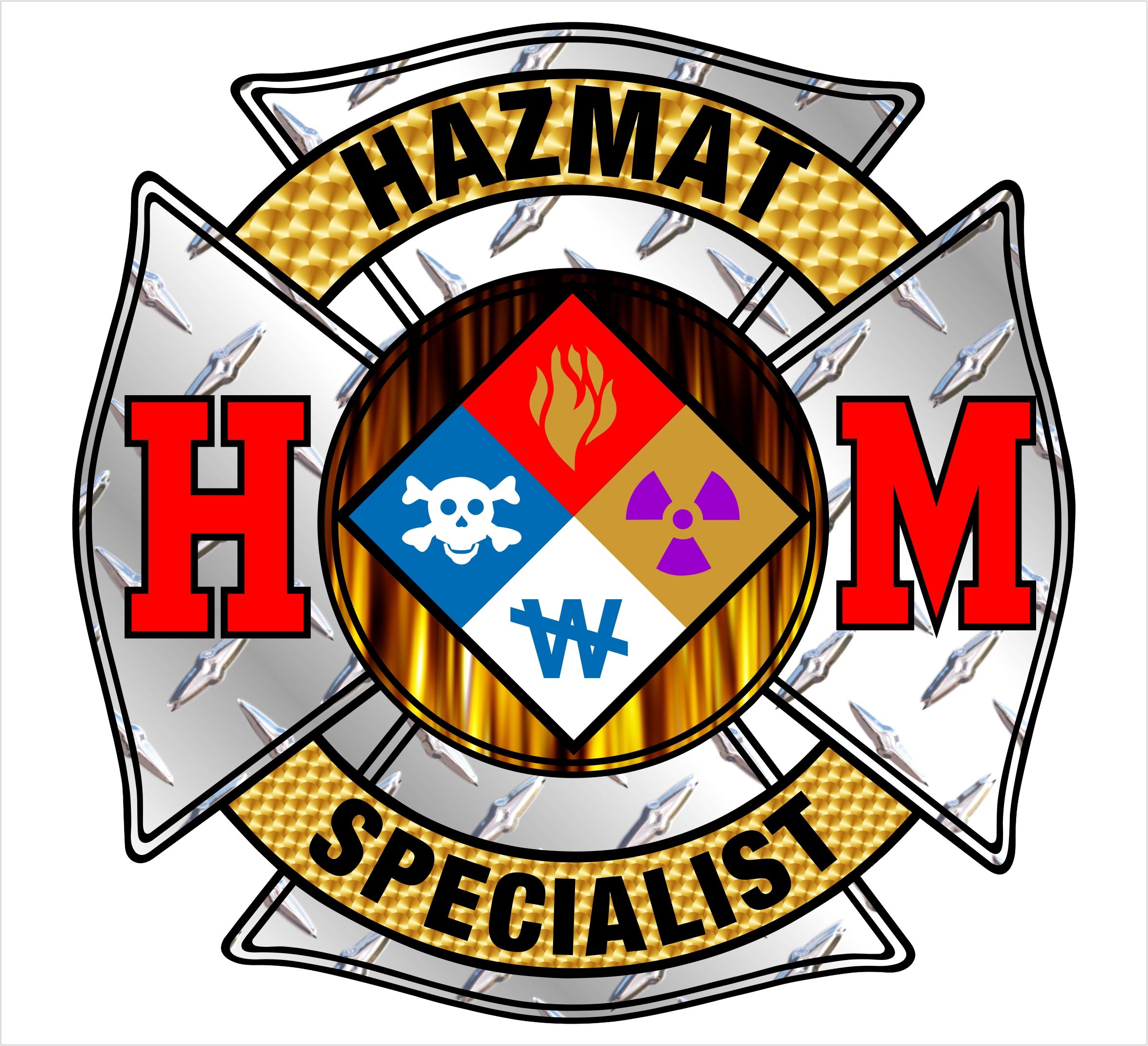Diamond Plate Hazmat Maltese Decal – Powercall Sirens LLC