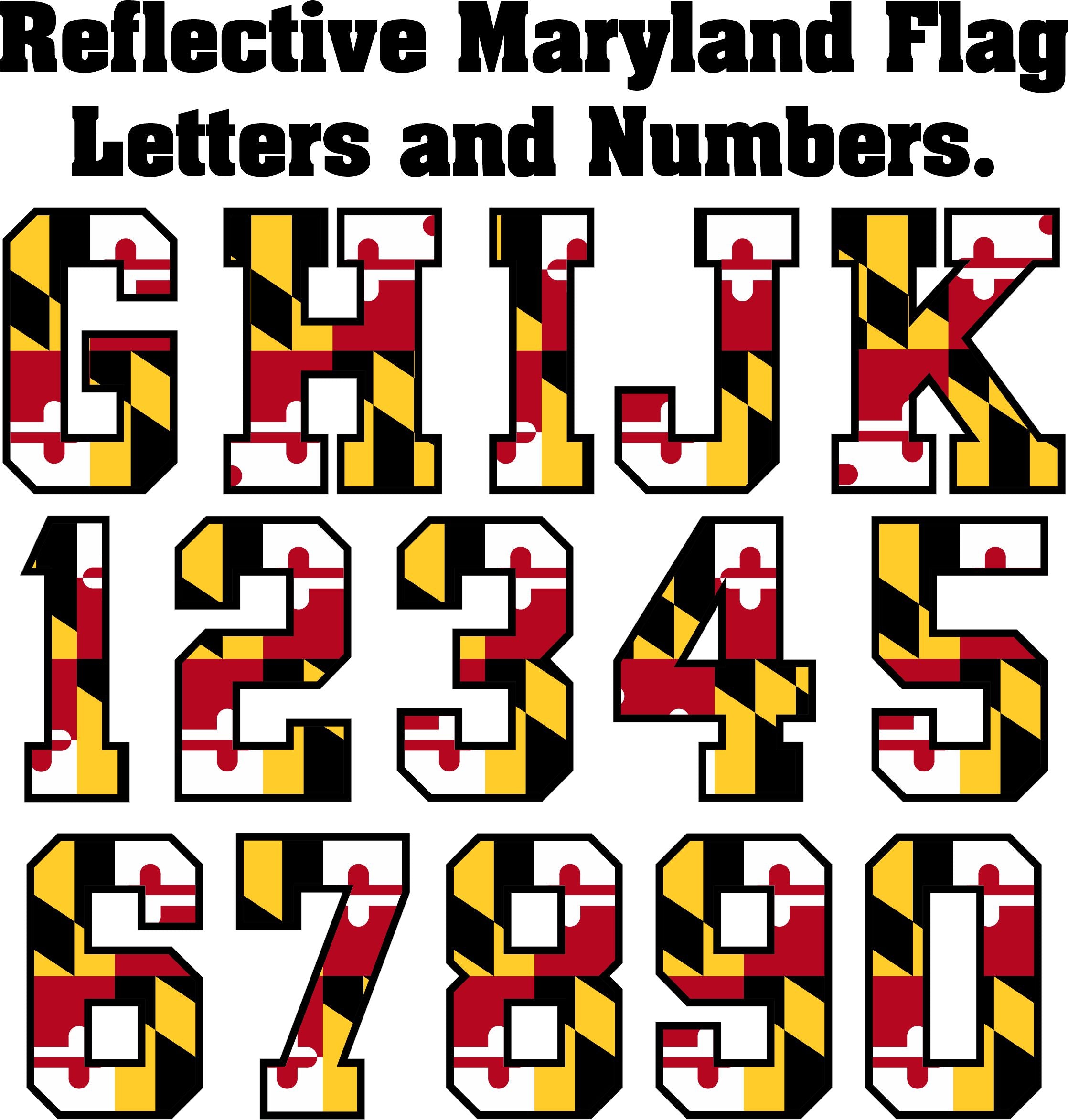 Maryland Reflective Letters & Number Decals – Powercall Sirens LLC