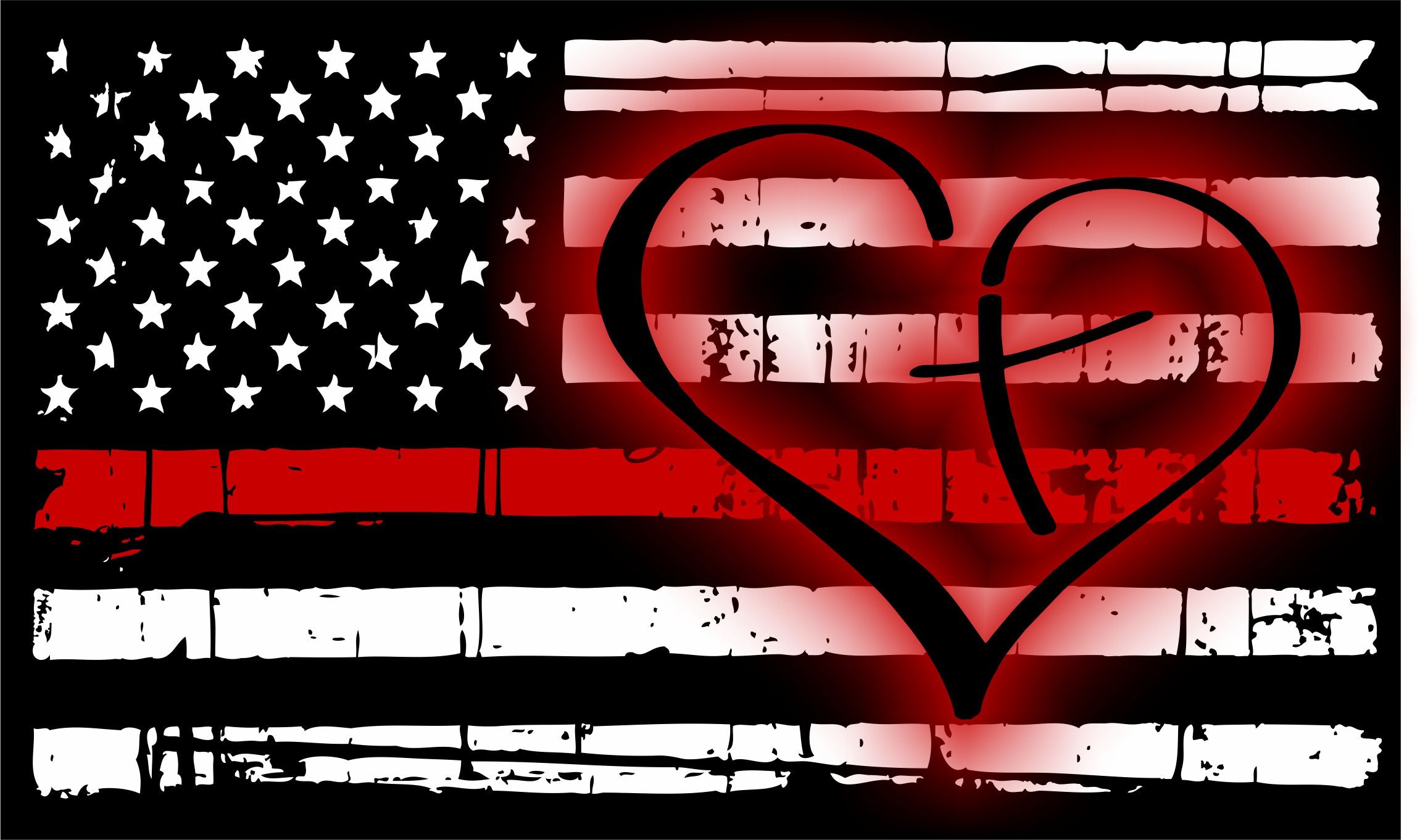 Thin Red Line Christian Cross Flag Decal – Powercall Sirens LLC