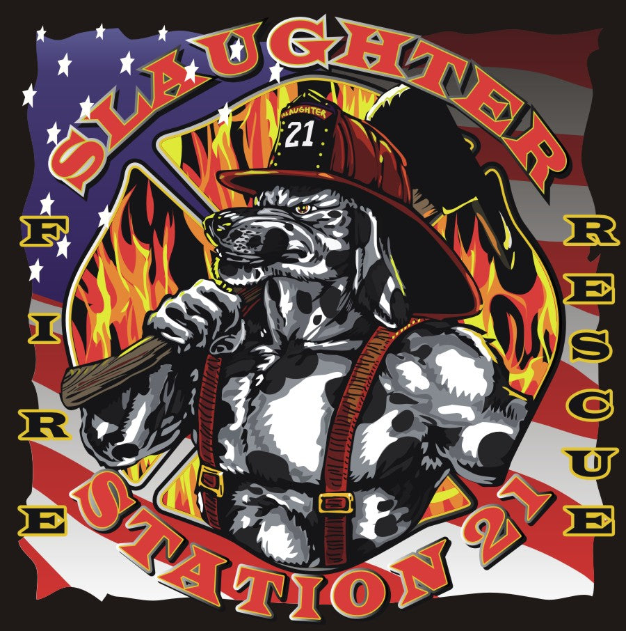 Fire Dog Logo Bulldog Firefighter | Premium Vector